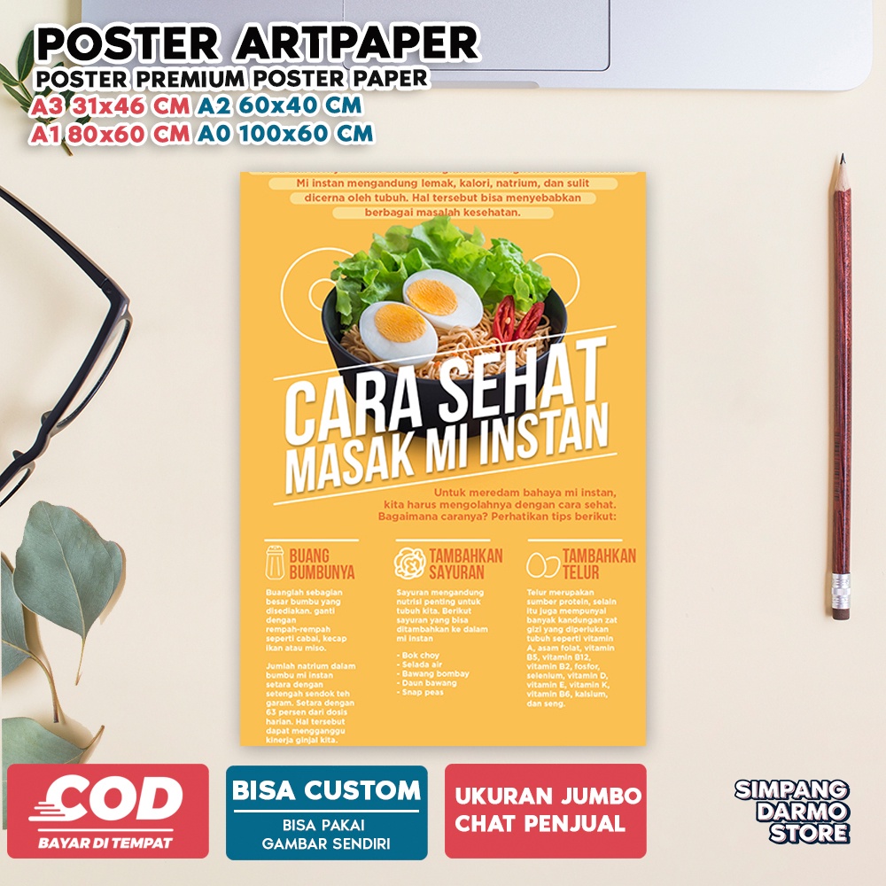 Jual TOKO POSTER DARMO STORE Poster Tema Warung Indomie Hiasan Dinding ...