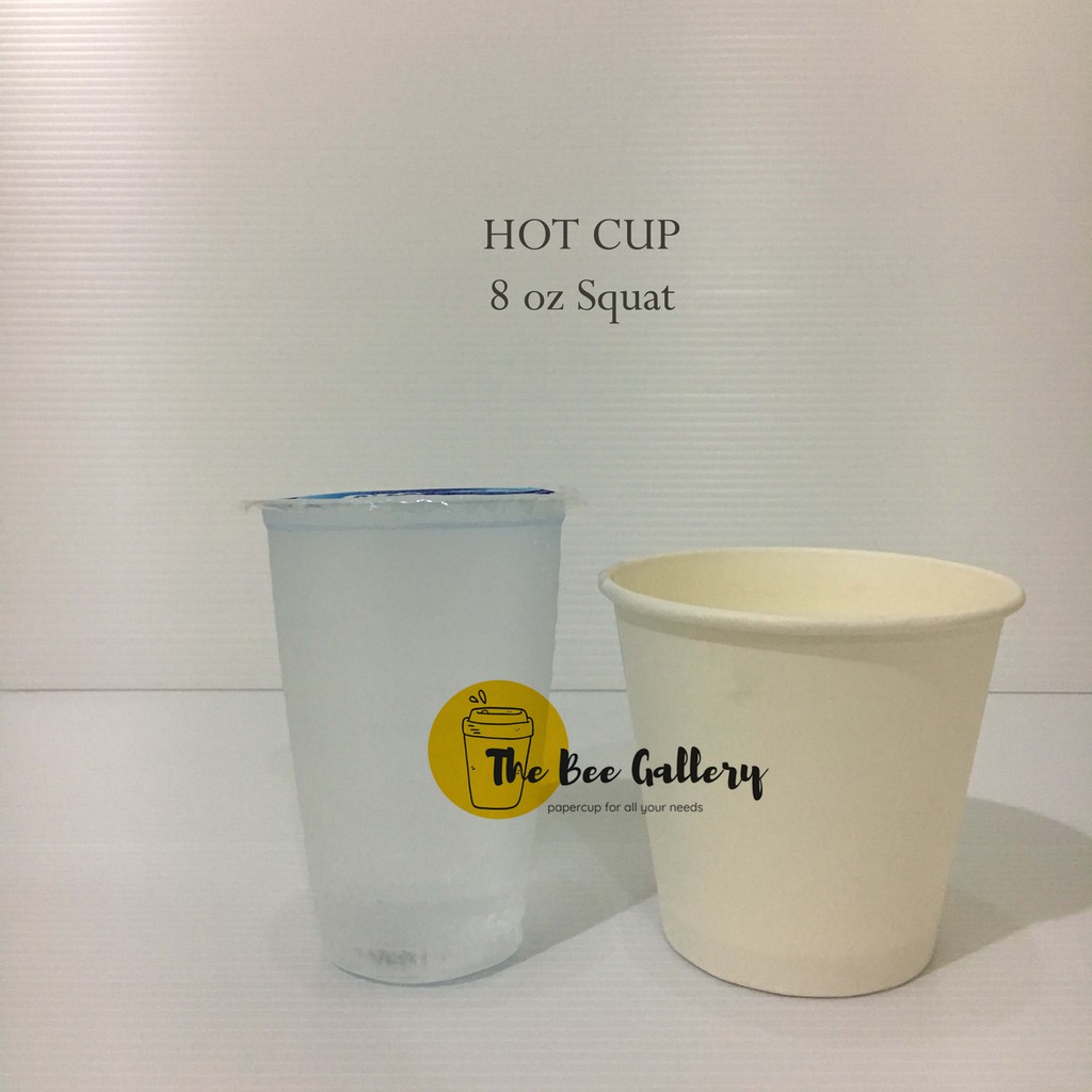 Jual Paper Cup Hot 8 oz SQUAT / Gelas Kertas panas - polos (per 1000) | Shopee Indonesia