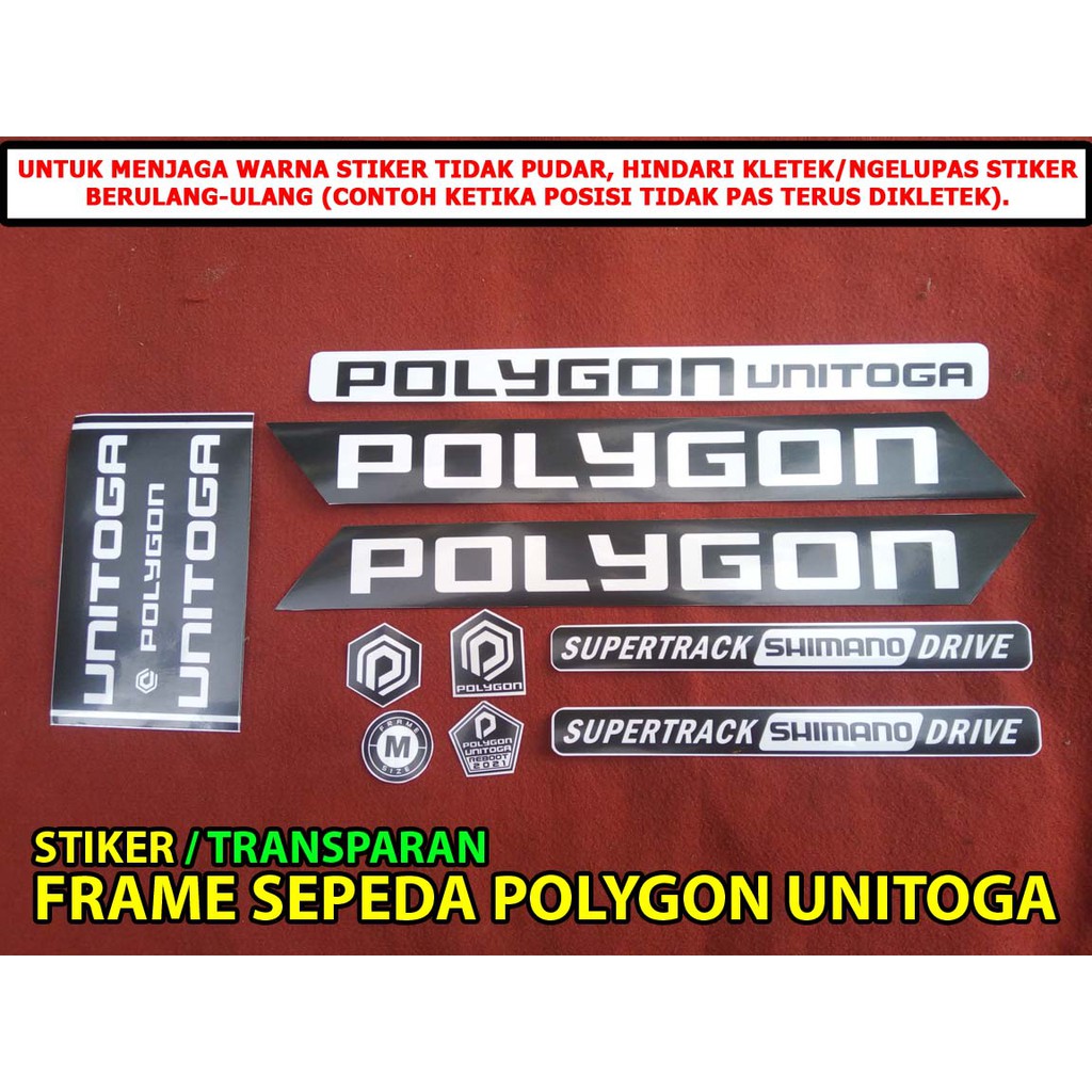 Jual Stiker set Frame Polygon Unitoga - Transparan | Shopee Indonesia