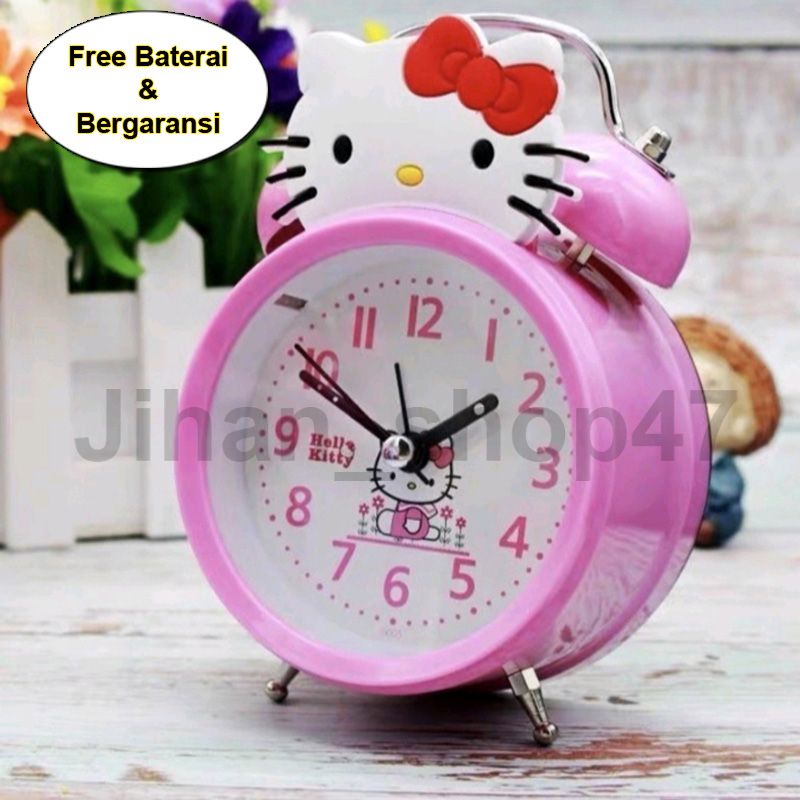 Jual Jam Beker Kring Jam Meja Karakter Hello Kitty ukuran sedang Lucu ...