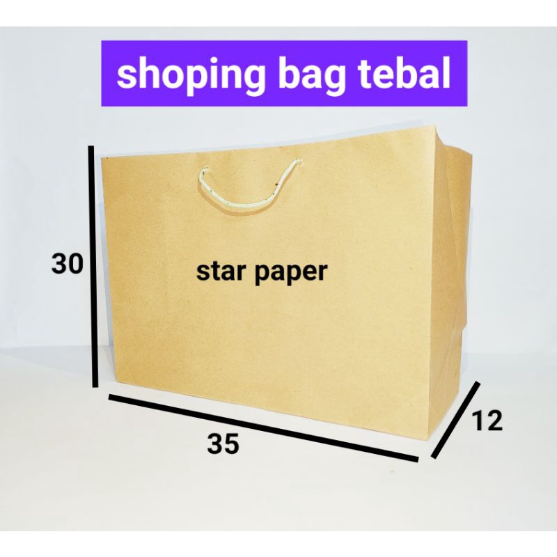 Jual Paper bag Custom Coklat polos Ukuran 35x30 Shoping bag murah tas ...