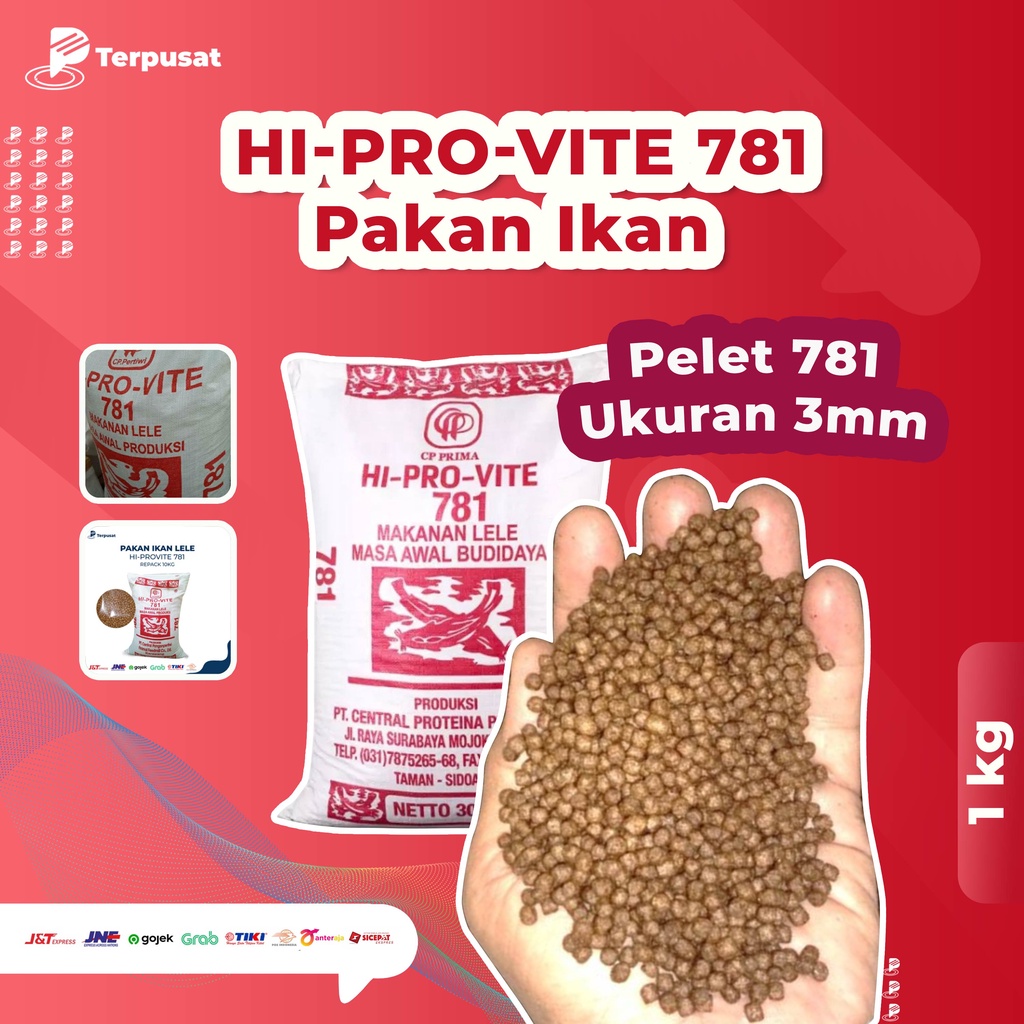 Jual Per 1 Kg. HI PRO VITE 781 3mm pelet ikan Makanan ikan Pakan Ikan ...