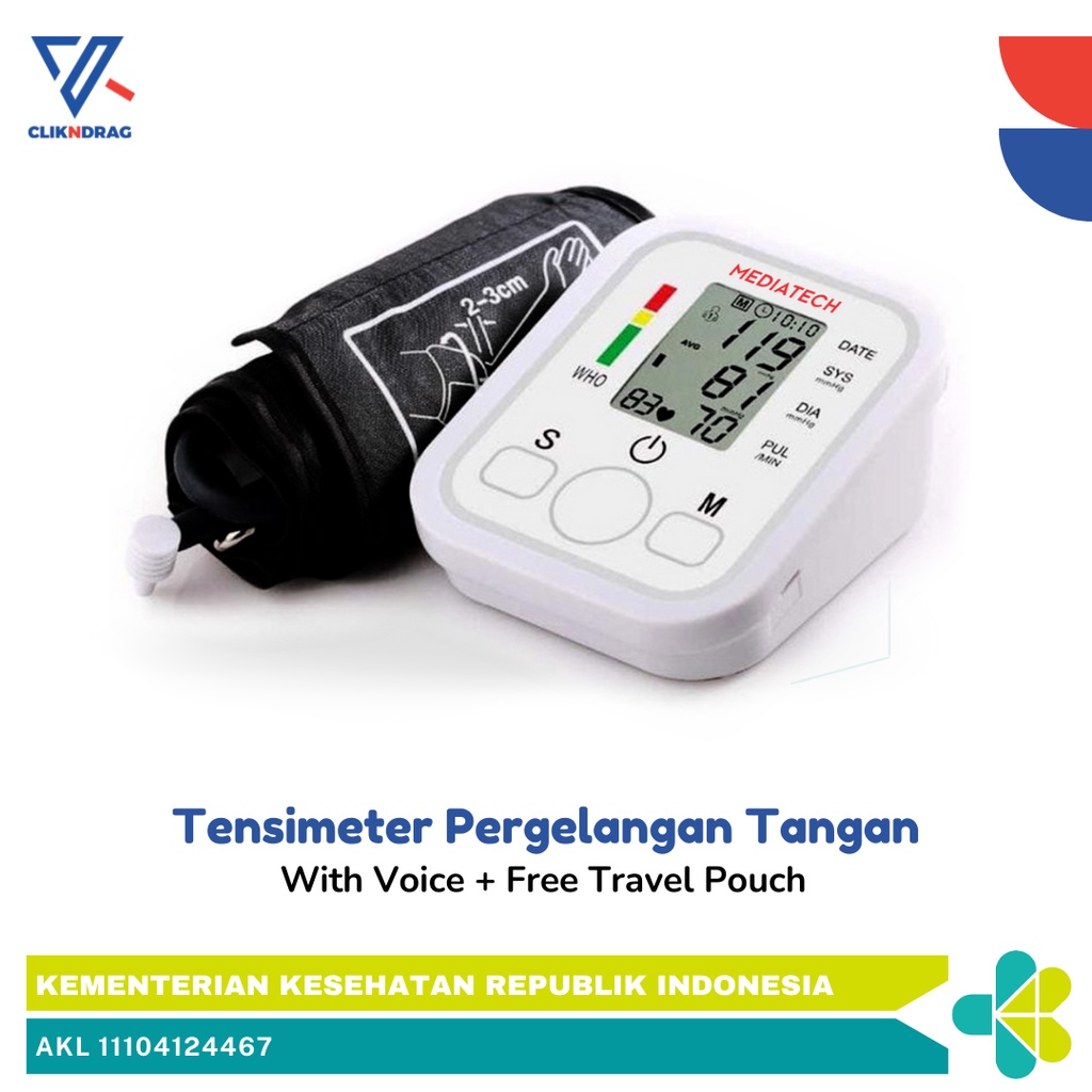 Jual Tensimeter LENGAN Digital Otomatis Mediatech BPA - 01V Kemenkes ...
