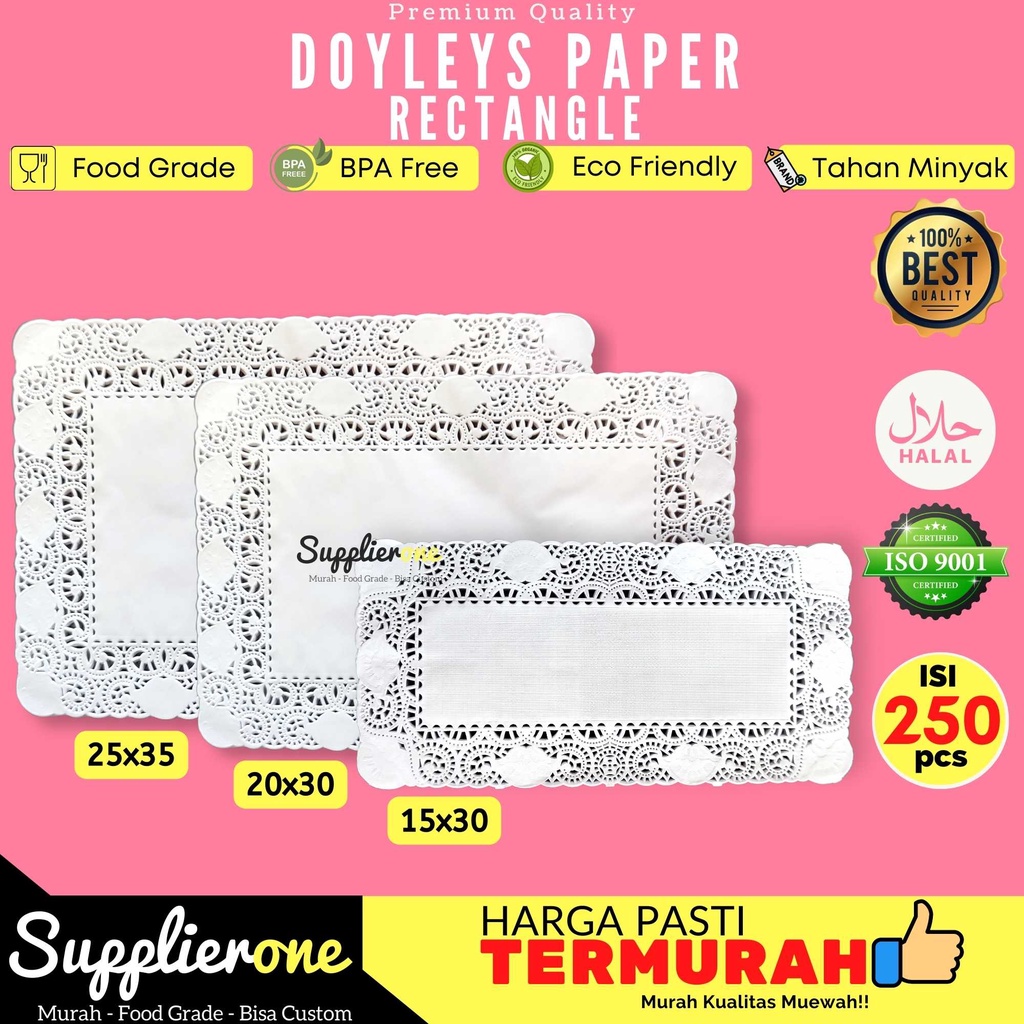 Jual Doilies Persegi Panjang / Doyleys Rectangle / Doyleys isi 250 pcs ...