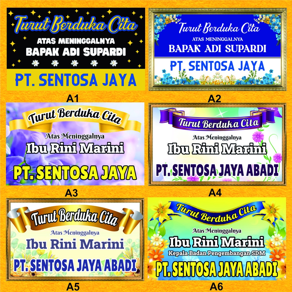 Jual BANNER KARANGAN BUNGA KEMATIAN DUKA CITA / WEDDING / GRAND OPENING ...