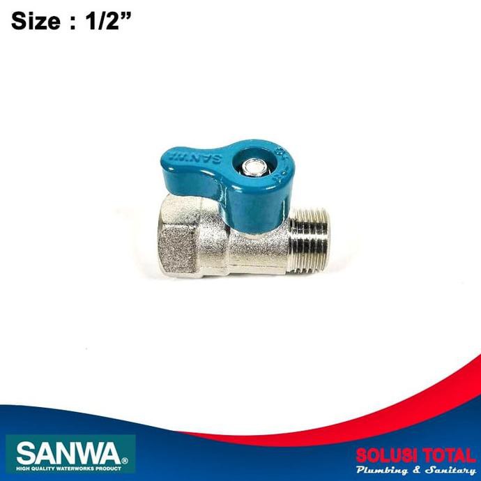 Jual Big Sale Sanwa mini ball valve / stop kran kecil (Male Female) 1/2" kuningan Big Sale ...