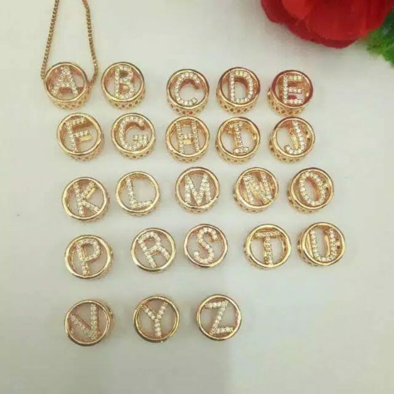 Jual Liontin Chram Inisial Huruf Untuk Gelang Tali Kawat | Shopee Indonesia