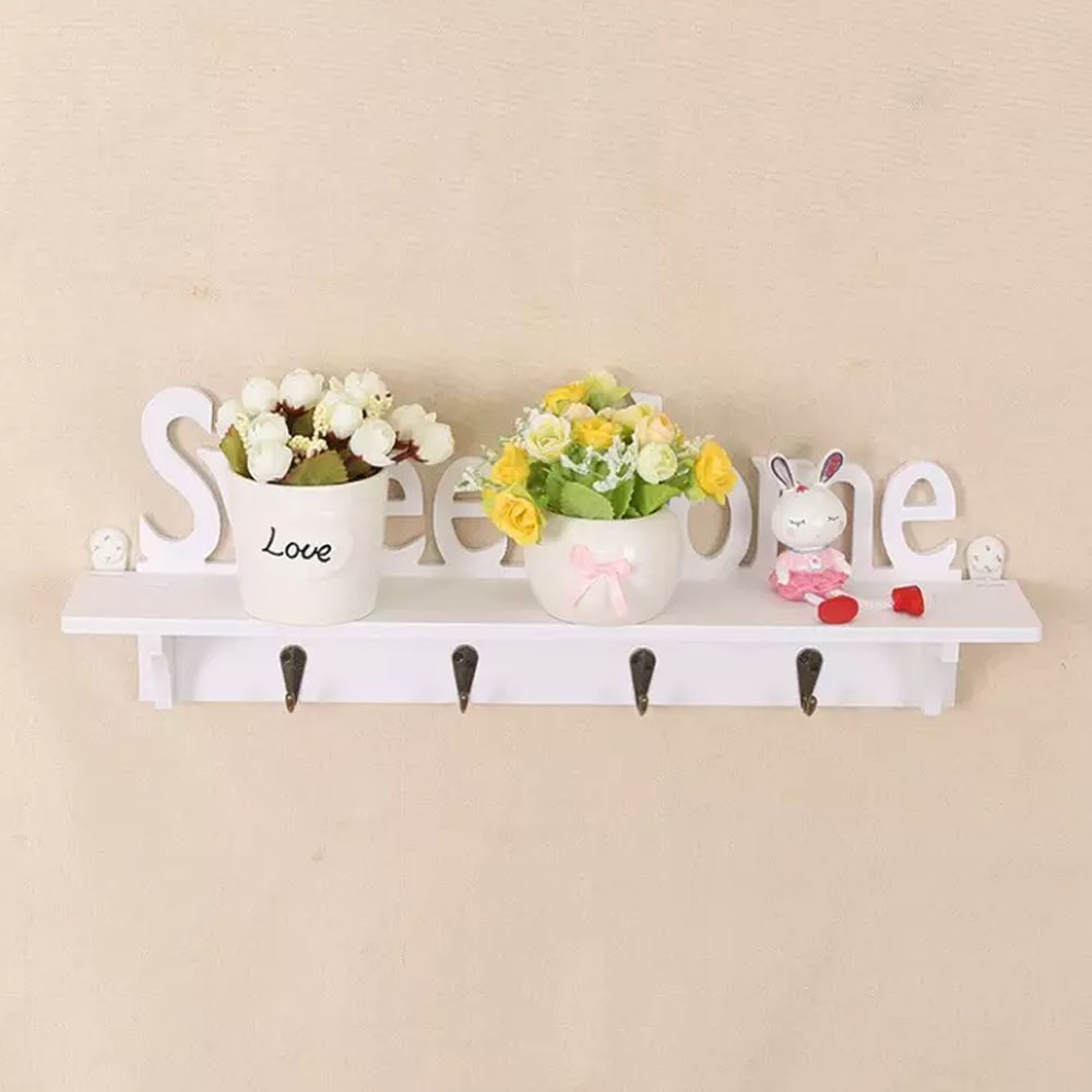 Jual Rak Dinding Gantung Vintage Ruang Tamu Dapur Tempel Dengan Hook ...