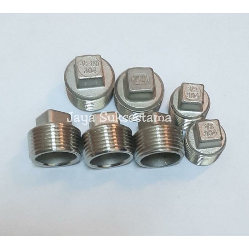Jual Plug Stainless SS 304 3/4 inch / Plug drat luar 3/4 inch SS304 | Shopee Indonesia