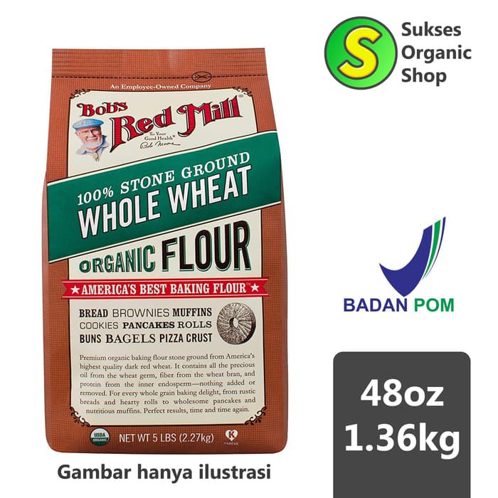 Jual Whole Wheat Organic Flour/Tepung Gandum Utuh | Bob's Red Mill | 1 ...