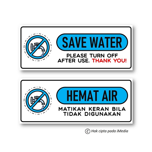 Jual STIKER HEMAT AIR | STICKER SAVE WATER | STIKER HIMBAUAN | STIKER ...