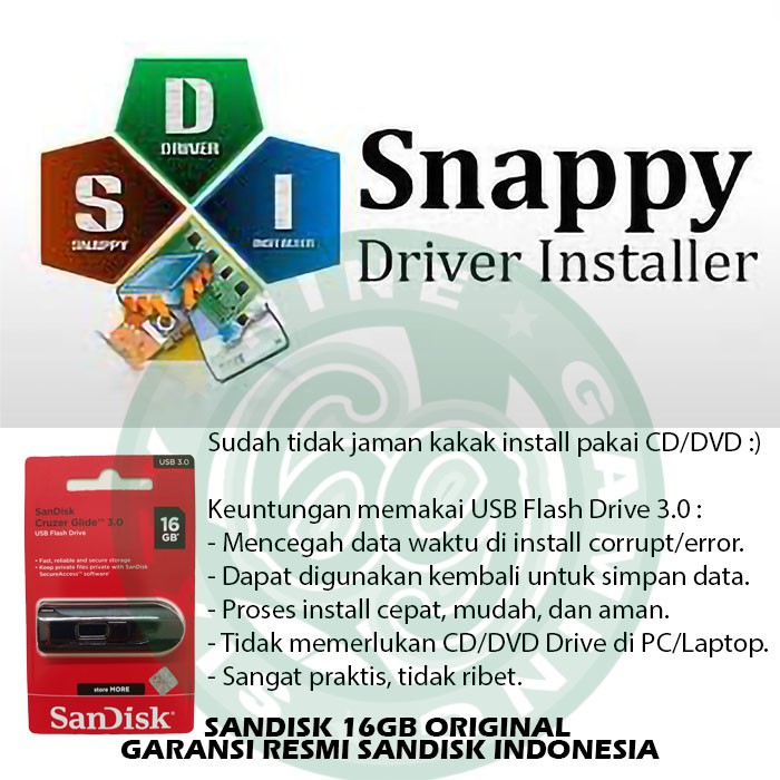 Jual Snappy Driver Pack PC Laptop Komputer Windows AIO Installer Flash ...
