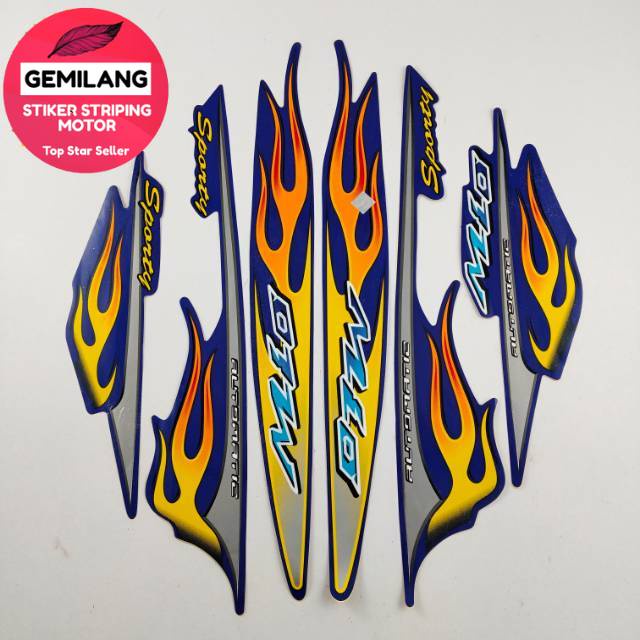 Jual Striping Decal Polet Sticker motor yamaha mio 2006 2007 biru list ...