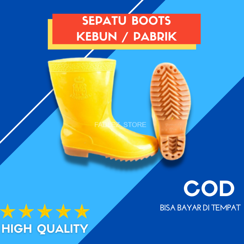 Jual Sepatu Boots Kuning Kebun APD Boot Proyek Pabrik Industri ...
