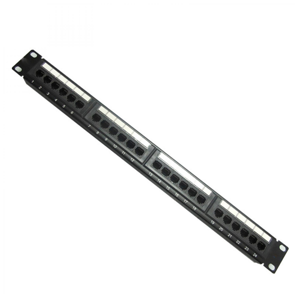 Jual Cat5e Pro RJ45 Patch Panel 24 Port for 1U 19 Inch Server Rack ...