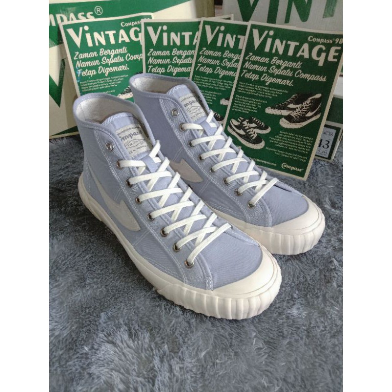 Jual Sepatu Compass Vintage 98 High Grey | Shopee Indonesia