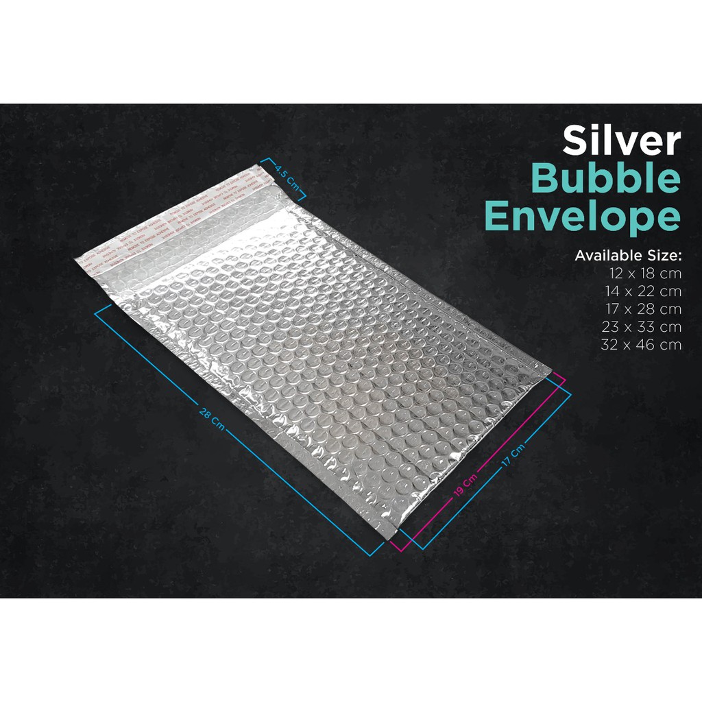 Jual Amplop Bubble 17 x 28 cm Silver Foil (isi 25 lbr) | Shopee Indonesia