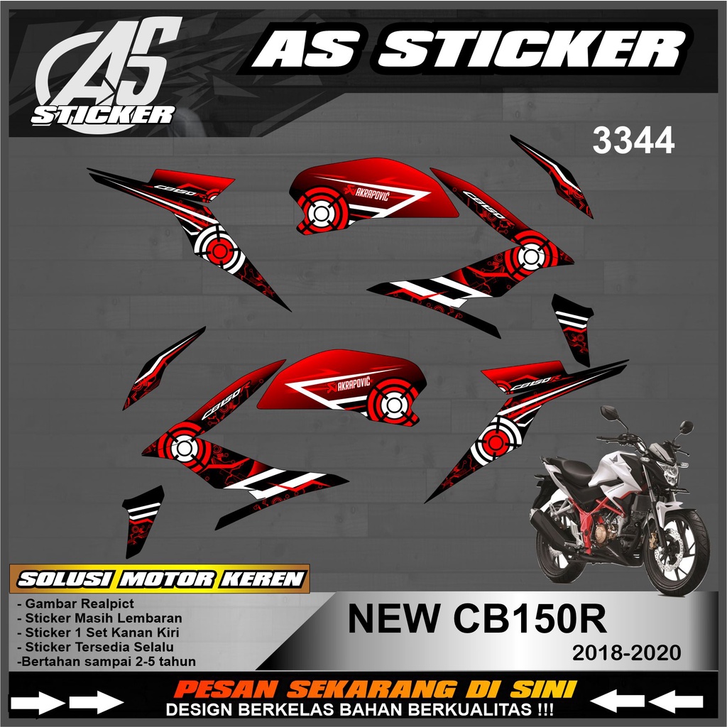 Jual 3344a Sticker Striping Motor CB 150R Streetfire Variasi NEW Semi ...