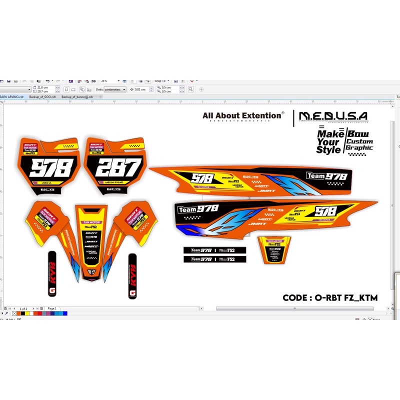 Jual DECAL BEBEK RBT ( FIZ R X KTM ) | Shopee Indonesia