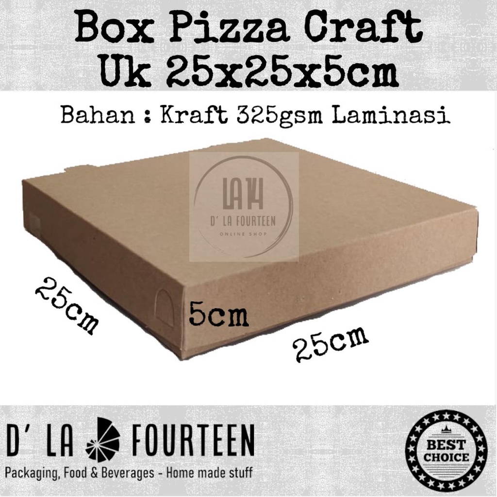 Jual Dus Pizza CRAFT Polos Uk 25 x 25 x 5cm isi 25 pcs / Box Pizza ...
