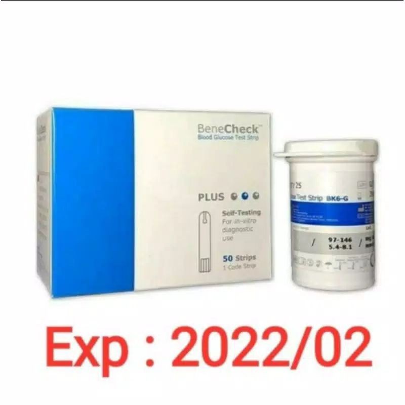Jual strip benecheck glucose plus isi 50strp ED 2022-02 | Shopee Indonesia