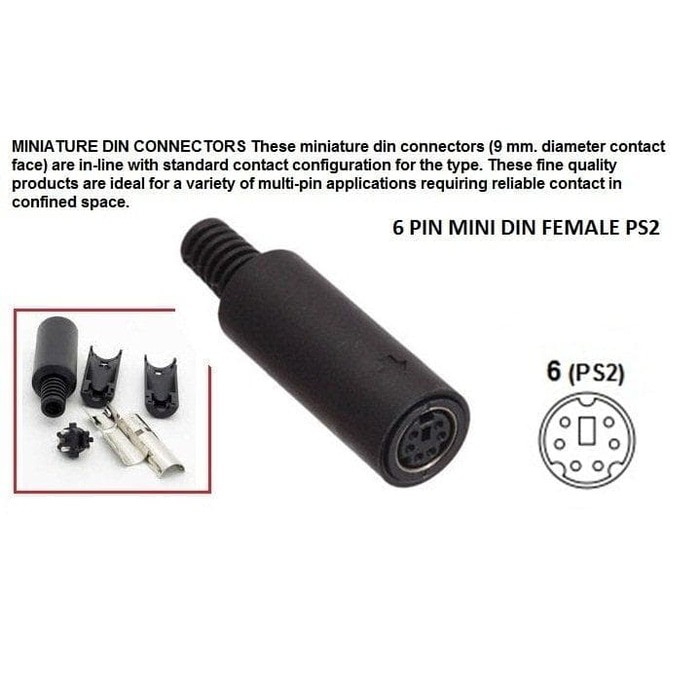Jual CONNECTOR 6 PIN MINI DIN FEMALE | Shopee Indonesia