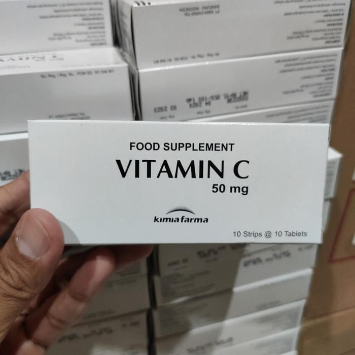 Jual Vitamin C 50 Mg 1 Box Isi 100 Tablet Kimia Farma - Dosis 50Mg ...