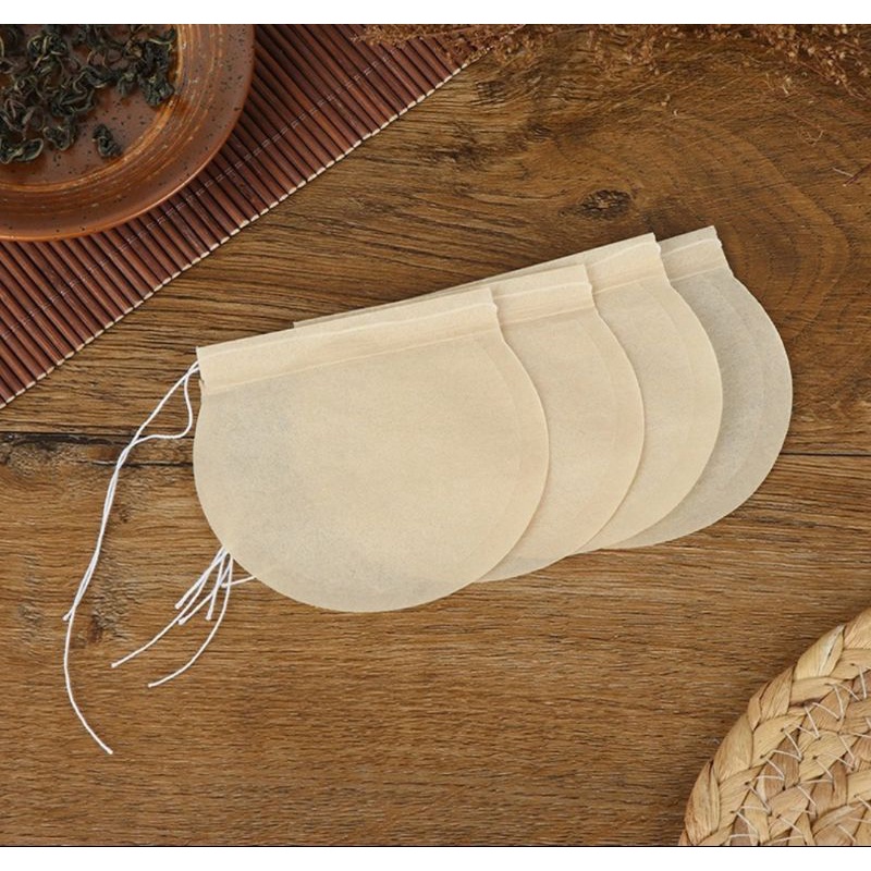 Jual Natural Wood Pulp Tea Bag / kantong teh kertas bulat 50 pcs ...