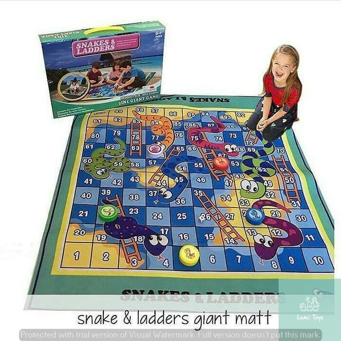 Jual Mainan Anak Snakes & Ladders Giant Playmate / Matras Ular Tangga ...