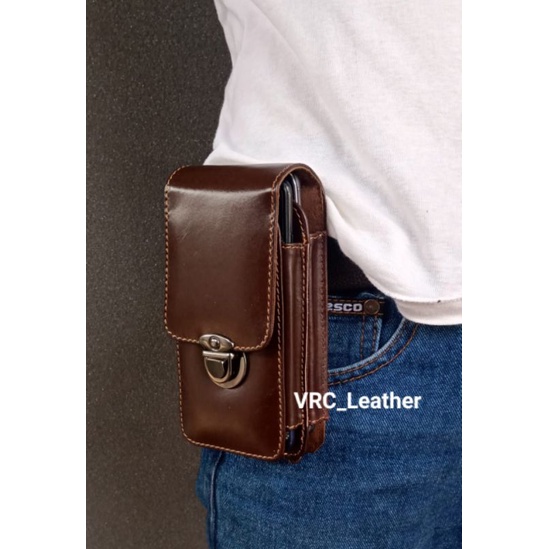 Jual Dompet Hp Pinggang Pria doubel / single Slot Kulit Sapi Asli ...