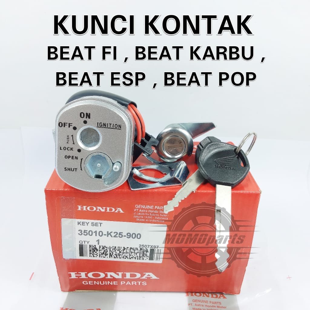 Jual ORIGINAL KUNCI KONTAK ASSY PLUS TUTUP JOK KEY SET HONDA K25 BEAT ...