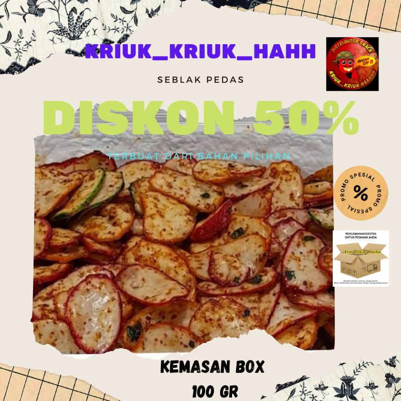 Jual KERUPUK SEBLAK kemasan box isi 100g | Shopee Indonesia