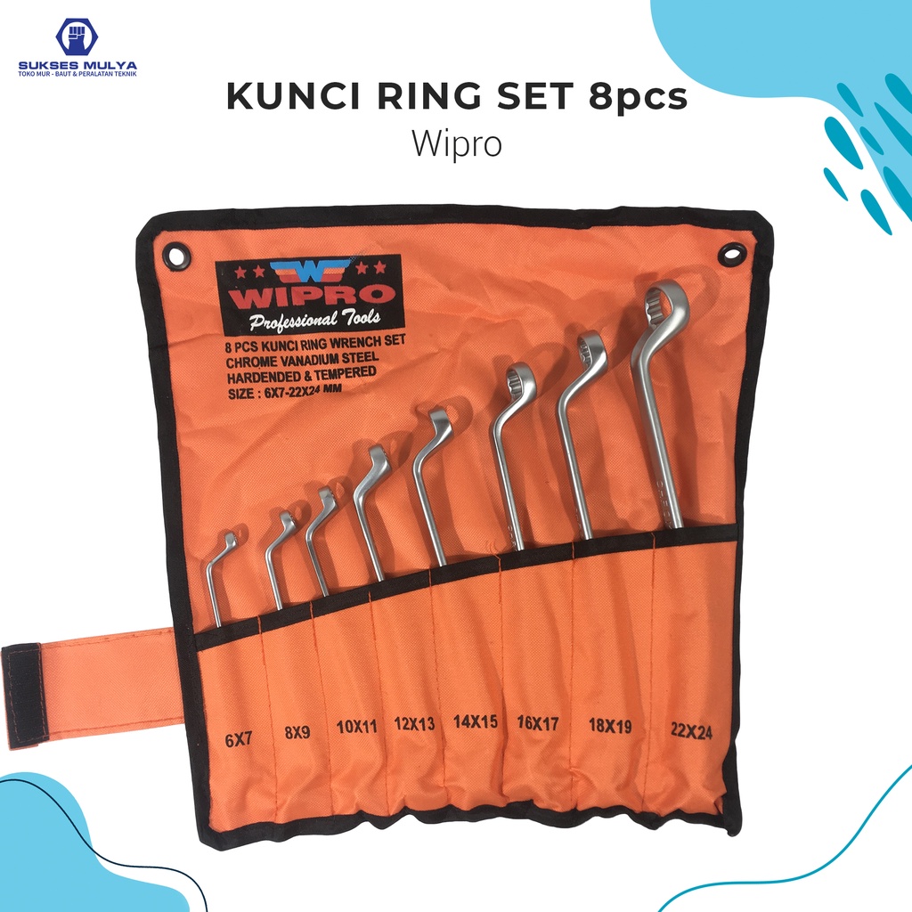 Jual Tool Set 8 pcs Kunci Ring Set Wipro Satin | Shopee Indonesia
