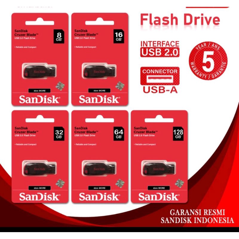 Jual Flashdisk Sandisk Cruzer Blade 16GB/32GB/64GB | Shopee Indonesia