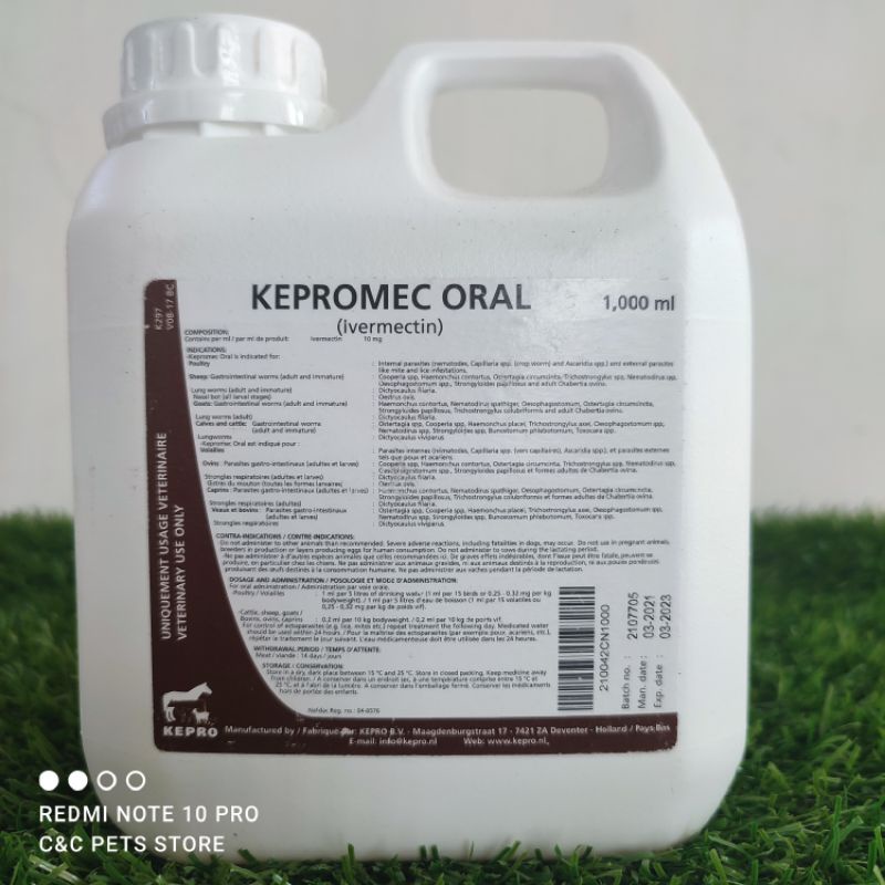 Jual Kepromec Oral 1000 ml atau 1 liter obat scabies/gudik untuk hewan ...