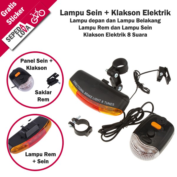 Jual Lampu Sepeda Depan Belakang Rem Sen Sein Bel Klakson Elektrik ...