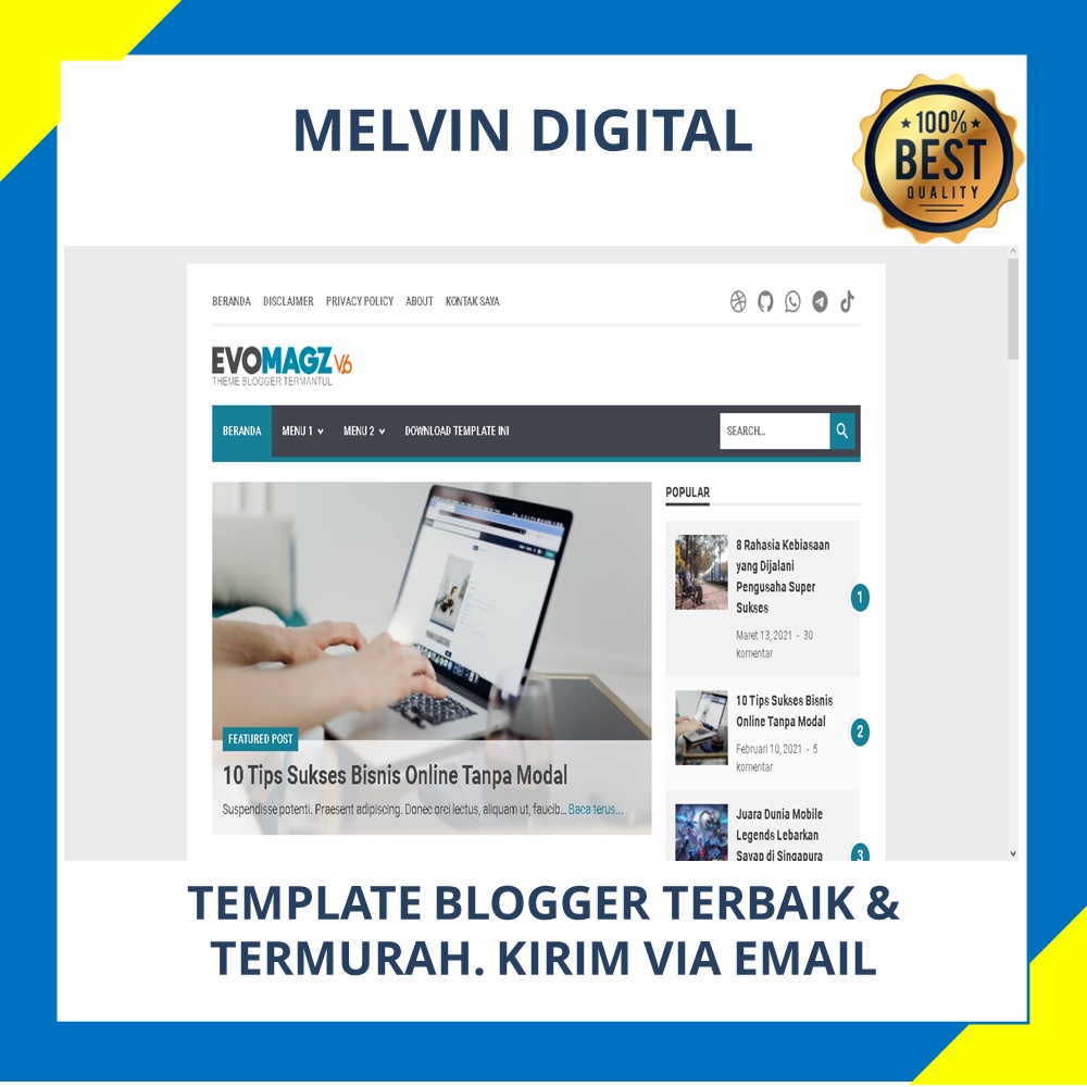 Jual Template EvoMagz v6.2.1 Blogger Responsive - blogger | blogspot | Template | Shopee Indonesia