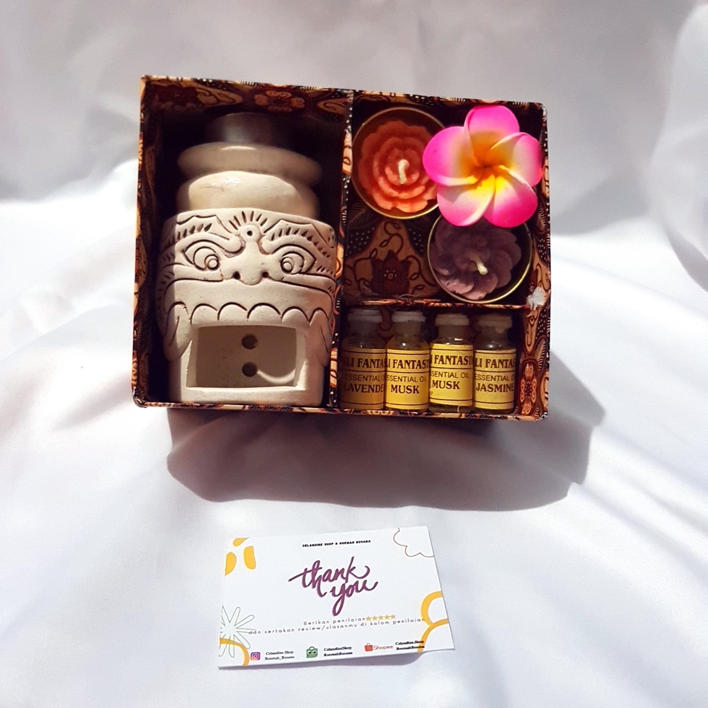 Jual ORIGINAL PAKET BALI SET AROMATHERAPHY ESSENTIAL OIL TUNGKU ...