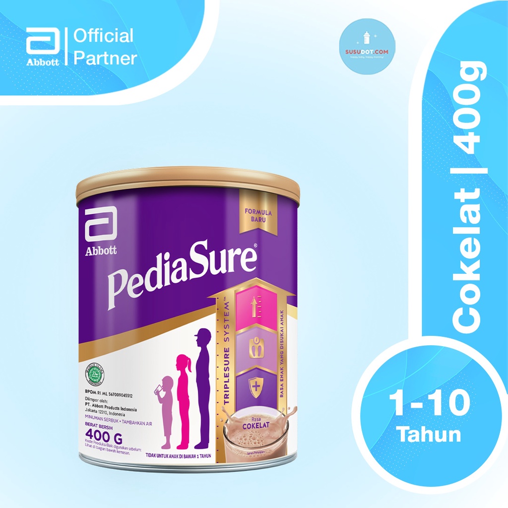 Jual Susu Pediasure Triplesure Cokelat / Vanila / Madu / Classic Milky 400 gram (1 - 10 Tahun ...