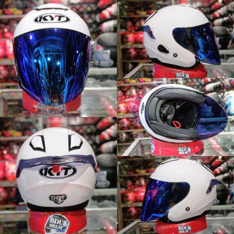 Jual helm KYT Kyoto putih original paket ganteng+venom sni_dot_cod ...
