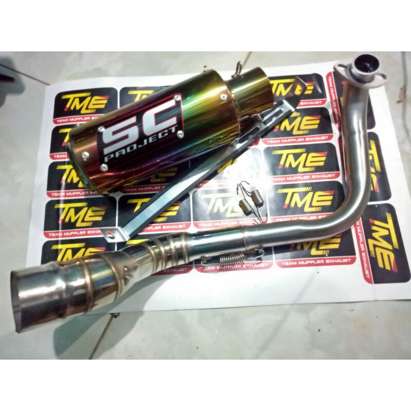 Jual KNALPOT MOTOR RACING FULL SET MERK SC PROJECT PELANGI UNTUK MOTOR ...