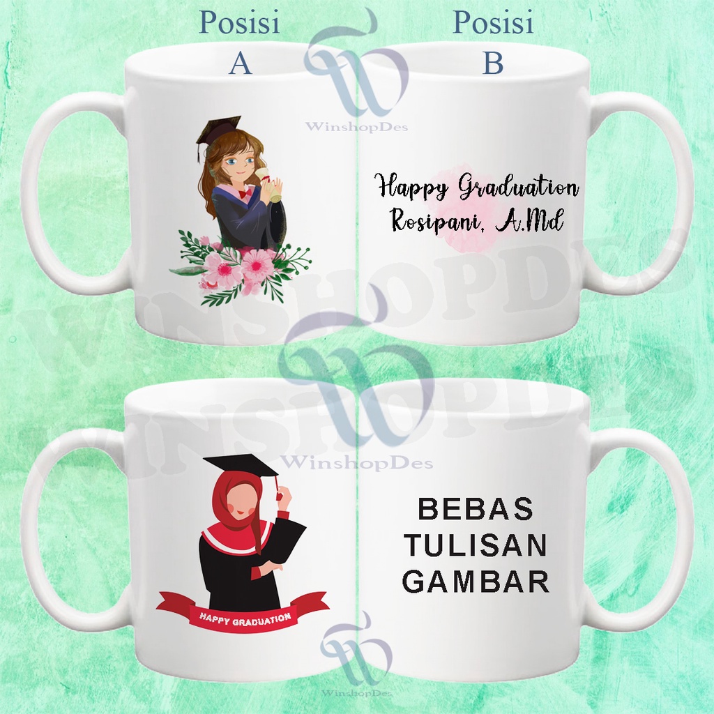 Jual MUG GRADUATION / WISUDA / LULUS CUSTOM NAMA / DESIGN BEBAS (MUG ...
