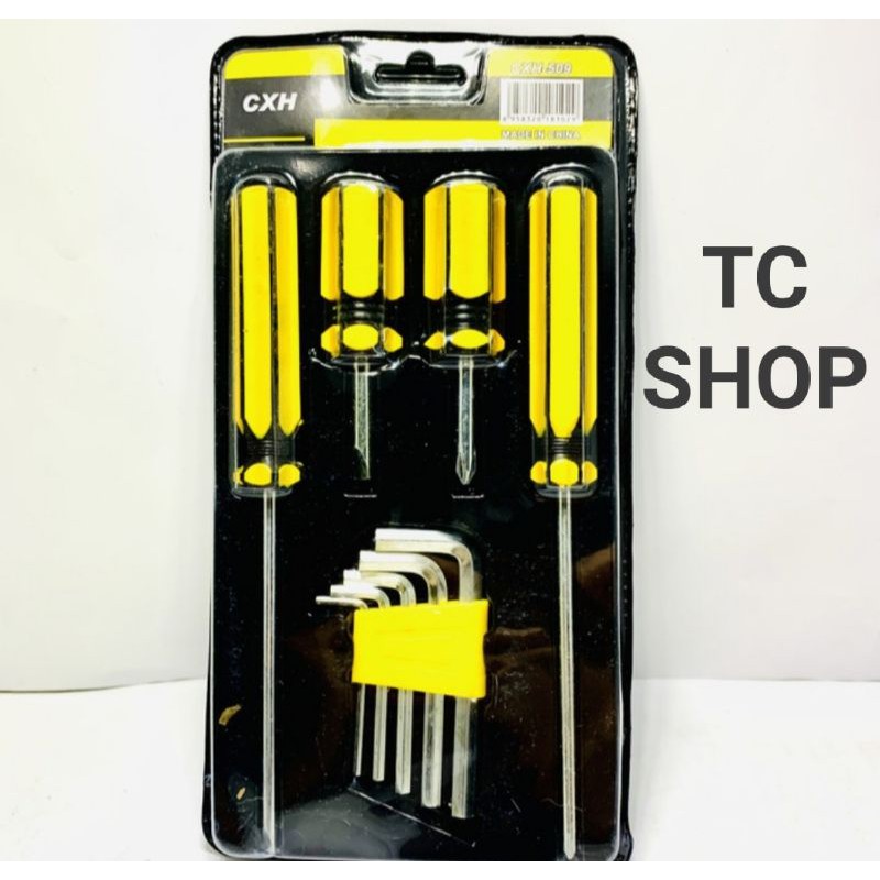 Jual Paket Obeng Plus Minus +Kunci L set | Shopee Indonesia