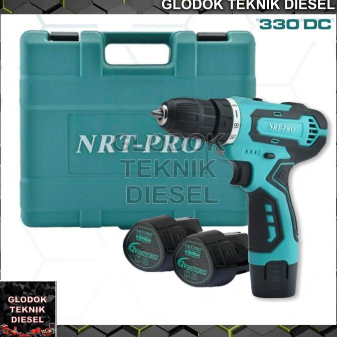 Jual NRT PRO BOR BATERAI CORDLESS IMPACT DRILL + MATA FULL SET 20 V DC ...