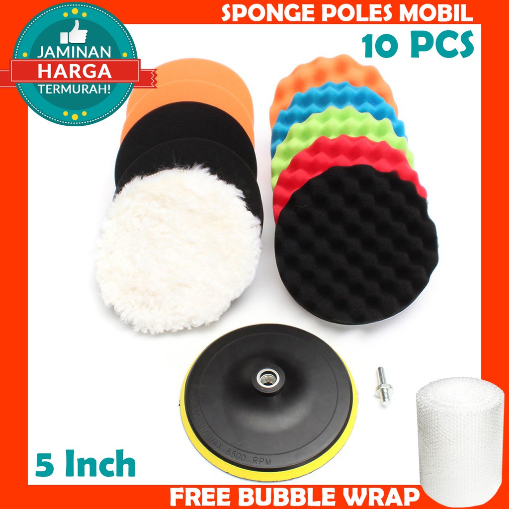 Jual Sponge Poles Mobil Wax Alat Polish Spons Car Busa Set 5 inch 12 ...