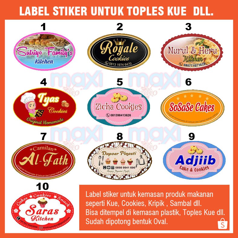 Jual Cetak Label Stiker Kemasan Makanan Toples Kue Cookies | Shopee ...