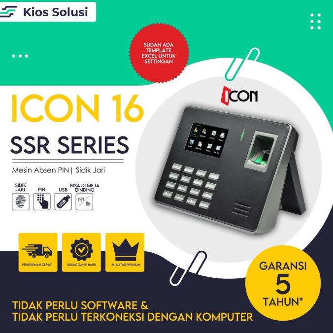Jual Mesin Absensi | Fingerprint | ICON 16 | Absen Terlaris | Shopee ...