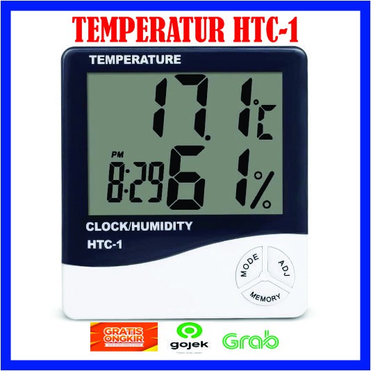 Jual TERMOMETER RUANGAN DIGITAL THETMETER HYGROMETER HTC 1 | Shopee ...