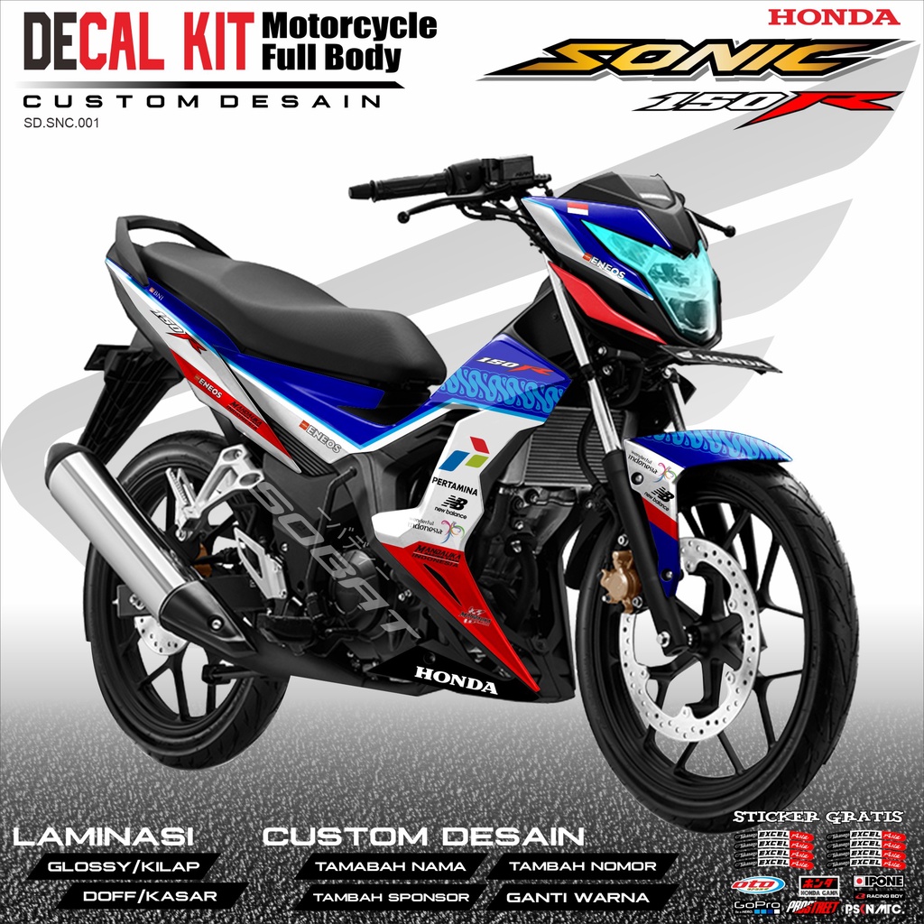 Jual Decal SONIC 150R - Dekal Stiker Striping Fullbody Fullblok List ...