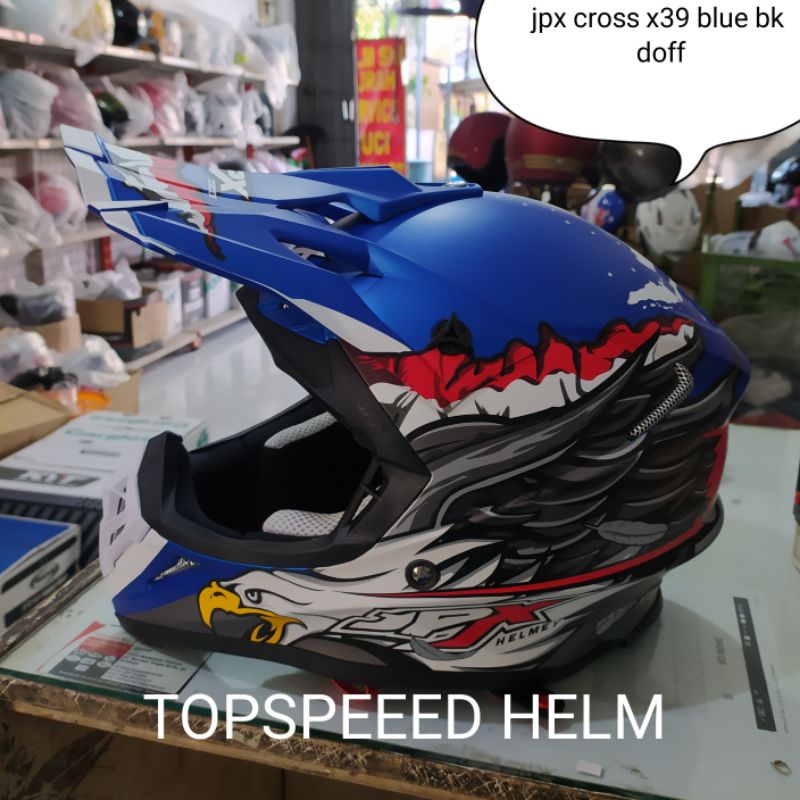 Jual Helm cross JPX cross X39 biru hitam merah doff iam Indonesia ...